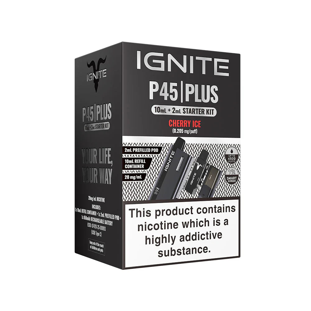 Ignite P45 PLUS Starter Kit Cherry Ice – One Stop Powered by Vape Local