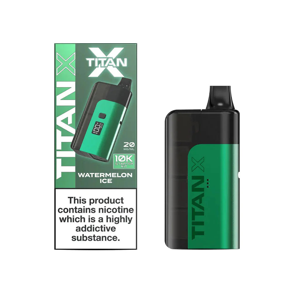 Titan X Starter Kit 20mg Watermelon Ice – One Stop Powered by Vape Local