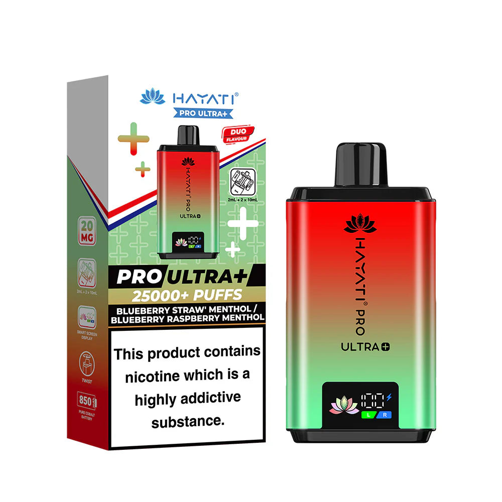 Hayati Pro Ultra+ Kit Blueberry Straw' Menthol / Blueberry Raspberry M ...