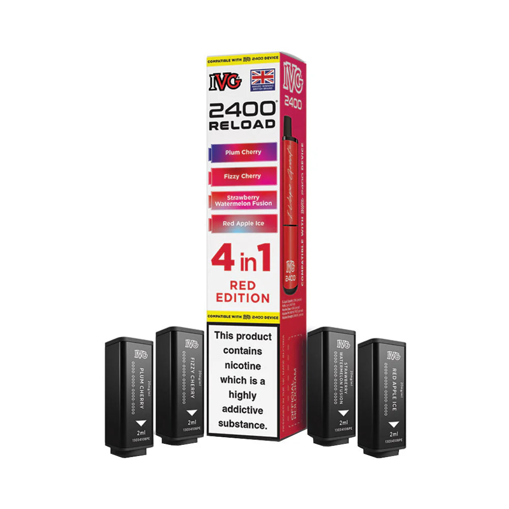 IVG 2400 Reload 4 Pod Pack Red Edition – One Stop Powered by Vape Local
